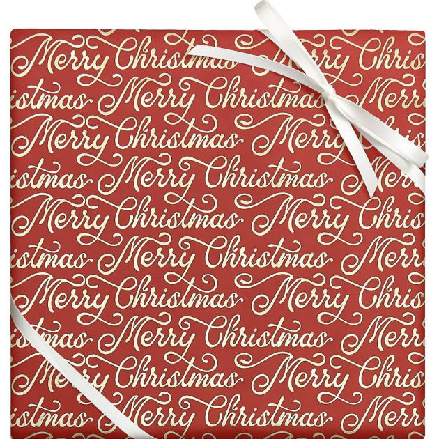 Merry Christmas Script Stone Paper Roll Wrap by Form Pac | Barnes & Noble®