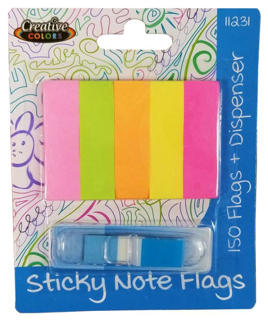 Self Stick Note Flags 5 Colors 50 Sheet with Plastic Dispenser by ...