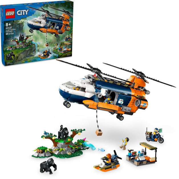 LEGO City Exploration Jungle Explorer Helicopter at Base Camp 60437 by ...