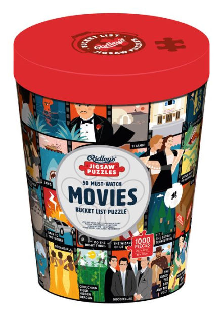 50 Must-Watch Movies Bucket List 1000-Piece Puzzle by Ridley's Games ...