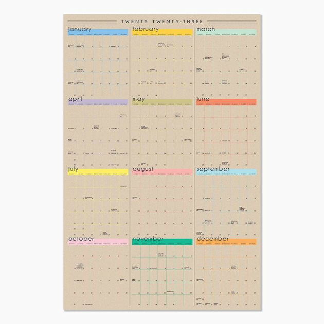 2023 Full Year Laminate Wall Calendar by Paper Source | Barnes & Noble®