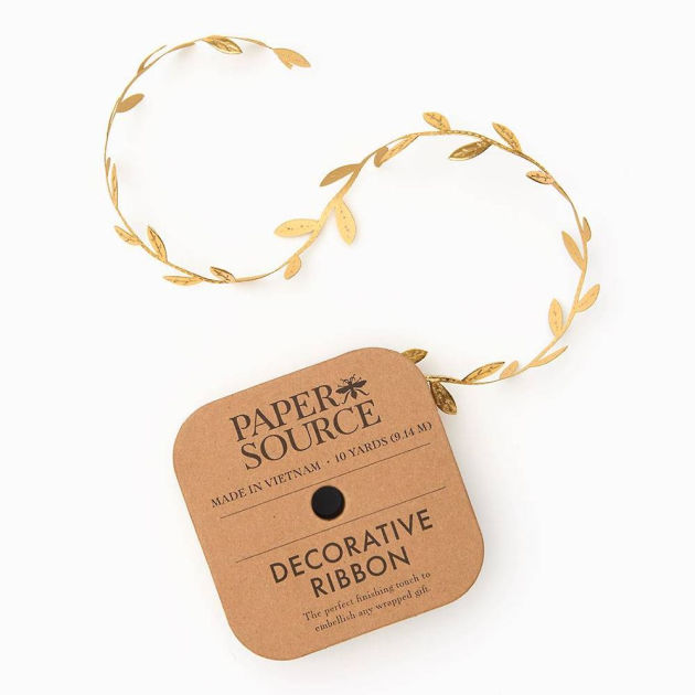 Gold Metallic Leaves Ribbon by Xiamen La Ribbons & Crafts Co., LTD ...