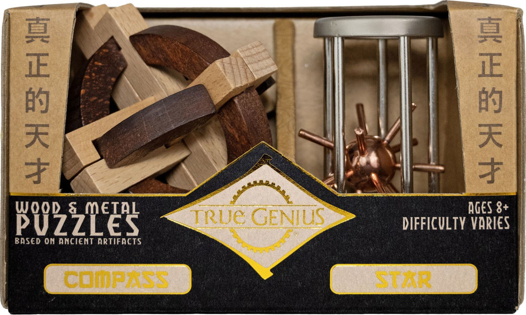 True Genius Compass and Star Puzzle Wooden Brainteaser Puzzle by ...