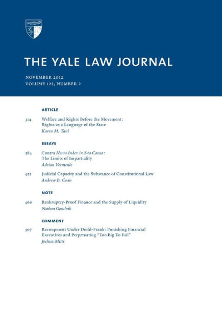 Yale Law Journal: Volume 122, Number 2 - November 2012 by Yale Law ...