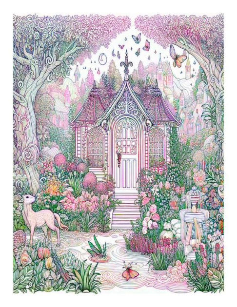 Grayscale Magical Garden Coloring Book for Adults, Features 25 Coloring ...