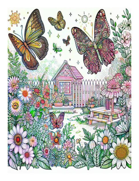 Exotic Butterfly Garden Coloring Book for Adults for Relaxation ...