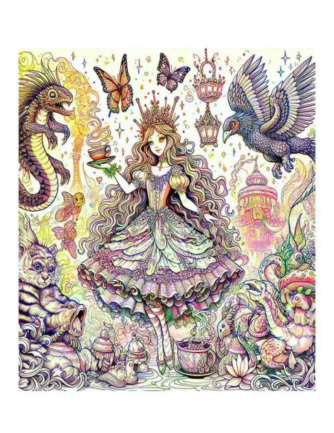 Magical Creatures of Wonderland Coloring Book for Adults, Features 25 ...