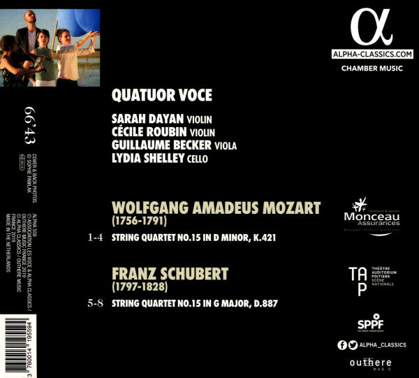 Mozart, Schubert: Quartets Nos. 15 by Quatuor Voce | CD | Barnes & Noble®