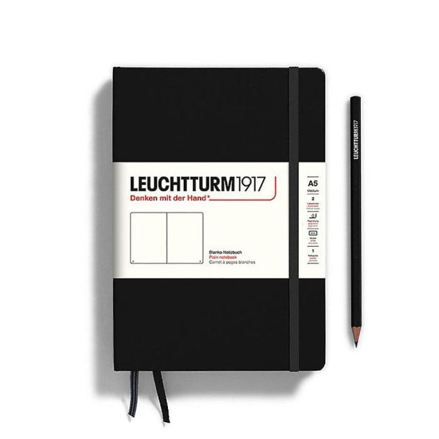 Leuchtturm Black Unlined Hardcover Medium Notebook by Leuchtturm ...
