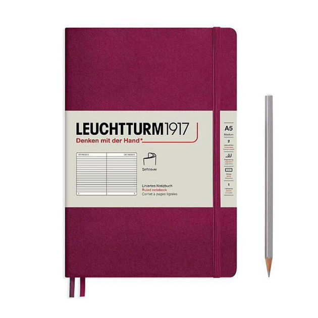 Leuchtturm Port Red Ruled Page Softcover Medium Notebook by ...