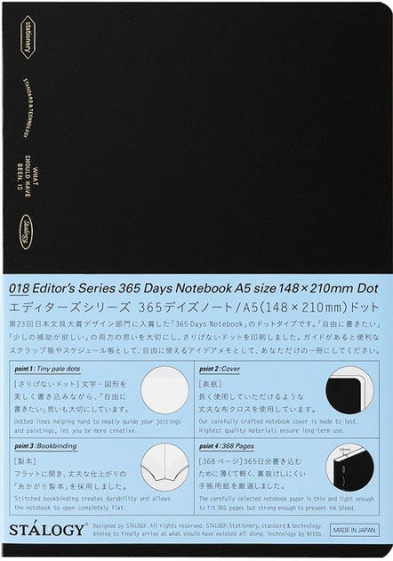 365 Days Notebook Dot A5 Black by STALOGY | Barnes & Noble®