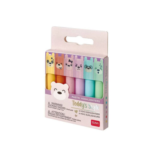 Legami Set Of 6 Mini Highlighters - Teddy's Style - Teddy Bear by ...