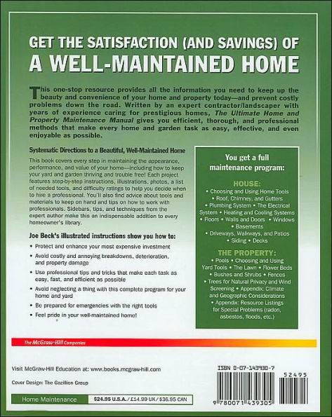 The Ultimate Home & Property Maintenance Manual by Joe Beck, Beck Joe ...