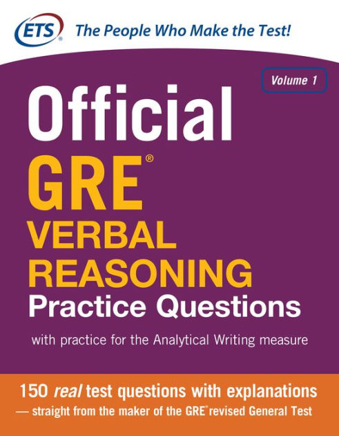 Official GRE Verbal Reasoning Practice Questions by Educational Testing ...