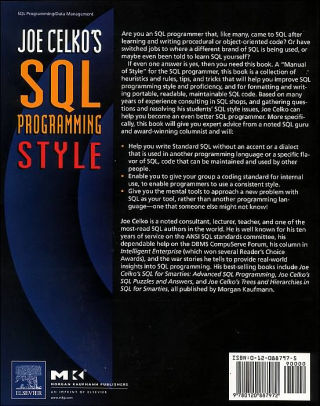 Joe Celko's SQL Programming Style by Joe Celko | 9780120887972 ...