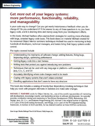 Working Effectively with Legacy Code / Edition 1 by Michael Feathers ...