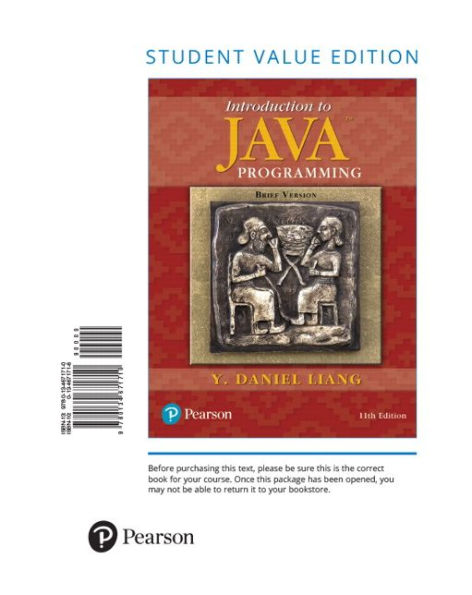 Introduction to Java Programming, Brief Version / Edition 11 by Y ... Introduction to Java Programming, Brief Version / Edition 11 by Y ...