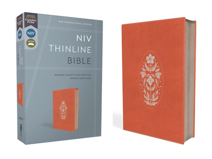 NIV, Thinline Bible, Leathersoft, Coral, Zippered, Red Letter, Comfort ...