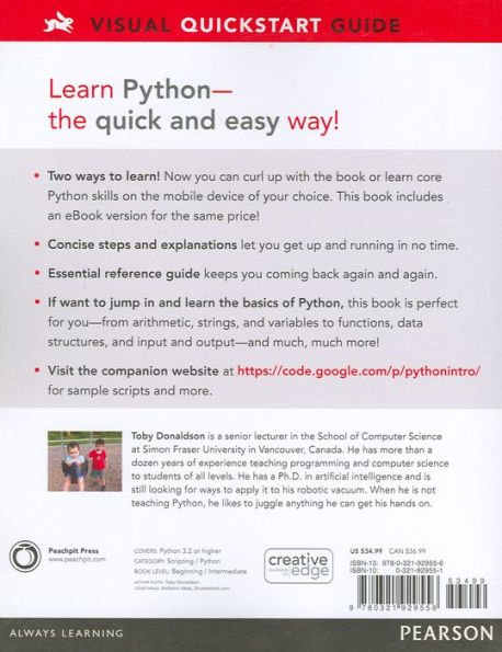 Python: Visual QuickStart Guide by Toby Donaldson, Paperback | Barnes & Noble®