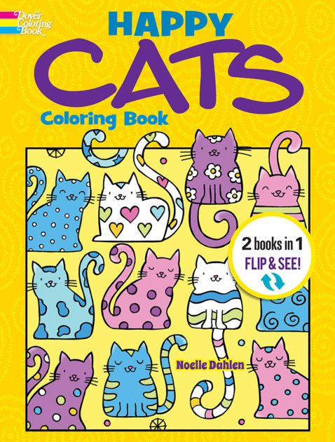Happy Cats Coloring Book/Happy Cats Color by Number: 2 Books in 1/Flip ...