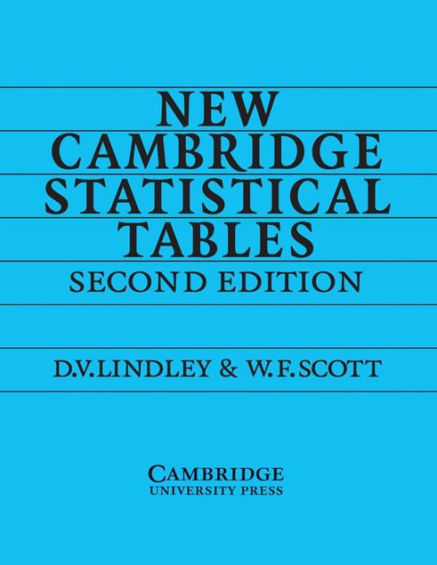 New Cambridge Statistical Tables / Edition 2 by D. V. Lindley, W. F ...