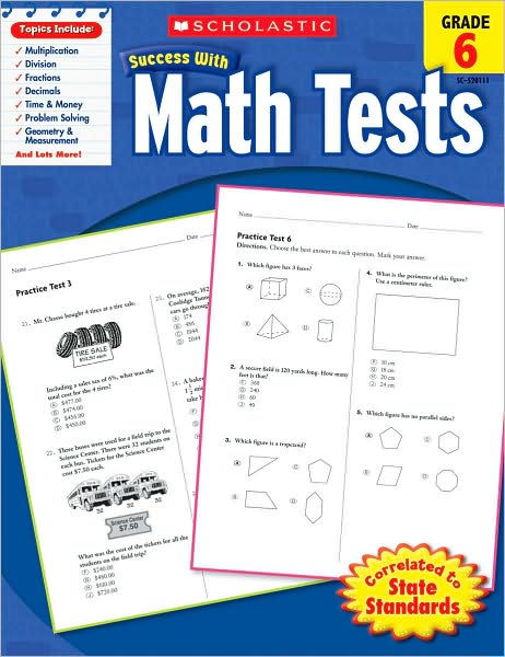 Scholastic Success with Math Tests, Grade 6 by Scholastic, Paperback ...