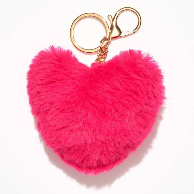 Pink Fuzzy Heart Keychain by Form + Pac | Barnes & Noble®