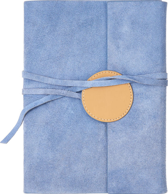 Periwinkle Suede Flap Journal with Round Leather Detail by VIVALDI ...