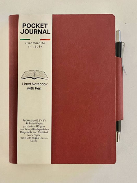 Bound Bonded Leather Oxblood Pocket Notebook with Pen by DIARPELL SPA ...