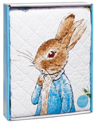 Peter Rabbit Story Book White and Blue Border Children's Throw 38" x 48 ...