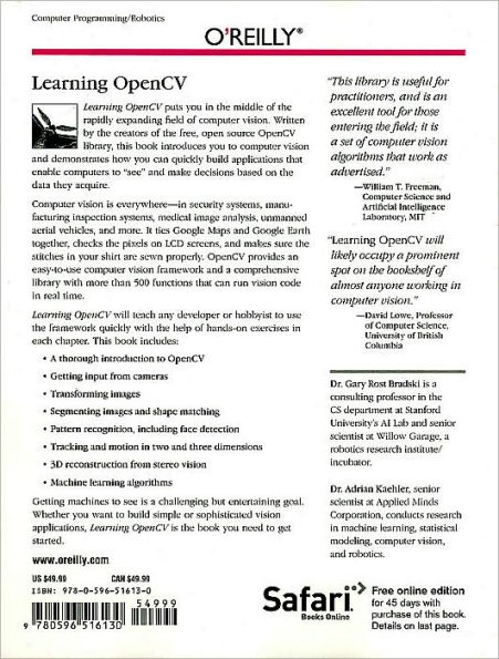 Barnes And Noble Learning Opencv Computer Vision With The Opencv Library Mall Of America®