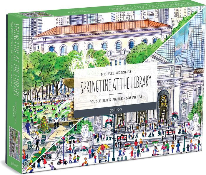 Michael Storrings Springtime at the Library 500 Piece Double-Sided ...