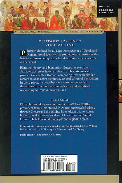 Plutarch's Lives Volume One (Barnes & Noble Library of Essential Reading) by Plutarch, Paperback ...
