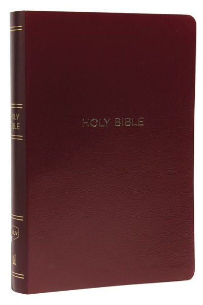 NKJV Holy Bible, Giant Print Center-Column Reference Bible, Burgundy Leather-look, Thumb Indexed ...