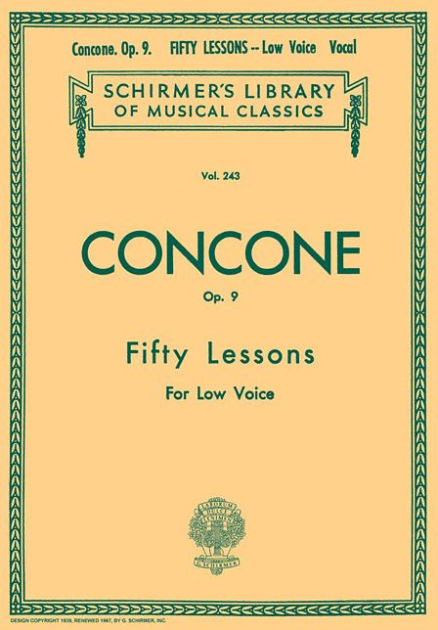 50 Lessons, Op. 9: Schirmer Library of Classics Volume 243 Low Voice by ...