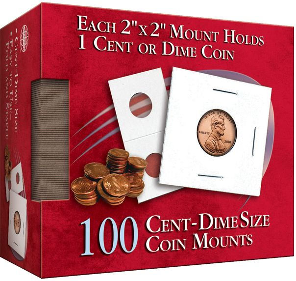 Cent-Dime 2X2 Coin Mounts Cube, 100 Count by Whitman Publishing, Other ...