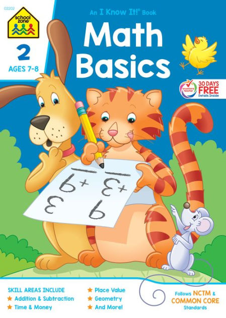 School Zone Math Basics Grade 2 Workbook by School Zone, Paperback ...