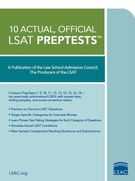 10 Actual, Official LSAT PrepTests: (PrepTests 7,9,10,11,12,13,14,15,16 ...
