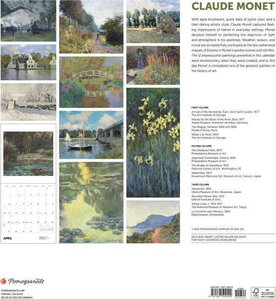 2025 Claude Monet Wall Calendar by Pomegranate | Barnes & Noble®