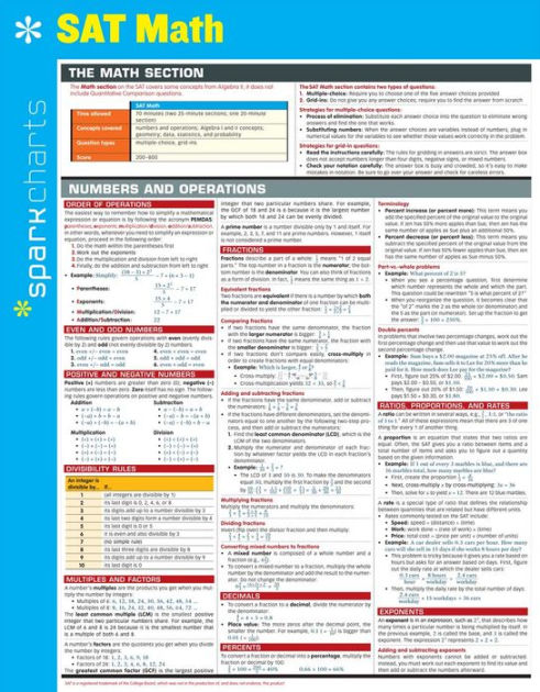 SAT Math SparkCharts by SparkNotes, Other Format | Barnes & Noble®