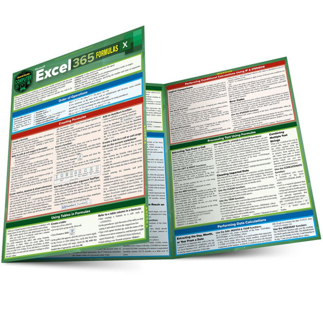 Microsoft Excel 365 Formulas: a QuickStudy Laminated Reference Guide by ...