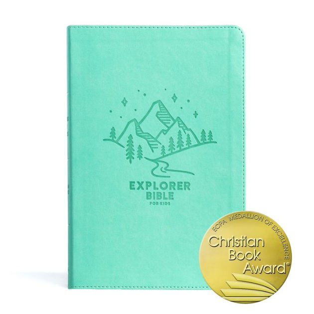 CSB Explorer Bible for Kids, Light Teal Mountains LeatherTouch, Indexed ...