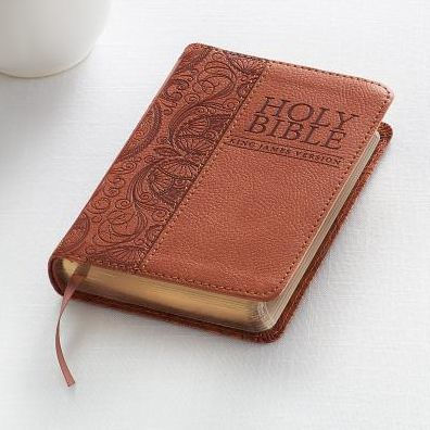 KJV Mini Pocket Bible Faux Leather Tan by Christian Art Gifts ...