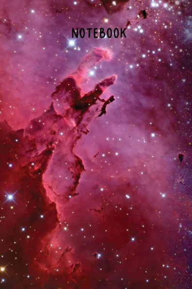 Notebook Galaxy Red Nebula: A Simple Lined Space Galaxy Themed Notebook ...