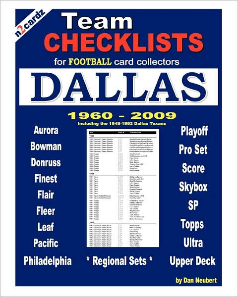 Team Checklists For Football Card Collectors DALLAS by Dan Neubert ...