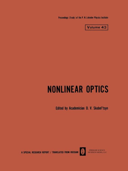 Nonlinear Optics by D. V. Skobel tsyn, Paperback | Barnes & Noble®