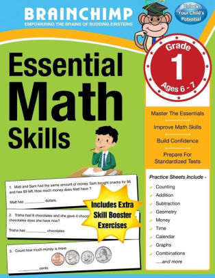 Essential Math Skills: 1st Grade Workbook For Ages 6-7 by BrainChimp ...