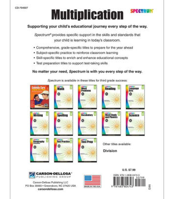 Multiplication Workbook, Grade 3 by Spectrum, Paperback | Barnes & Noble®