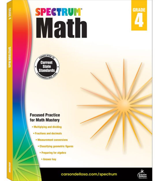 Spectrum Math Workbook, Grade 4 by Spectrum, Paperback | Barnes & Noble®