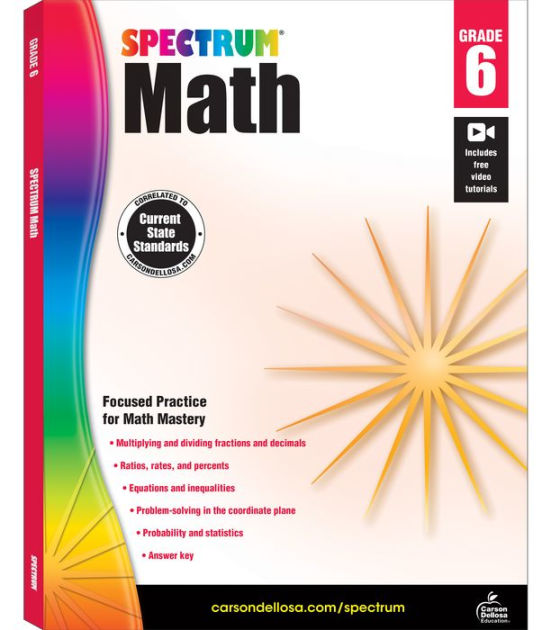 Spectrum Math Workbook, Grade 6 by Spectrum, Paperback | Barnes & Noble®